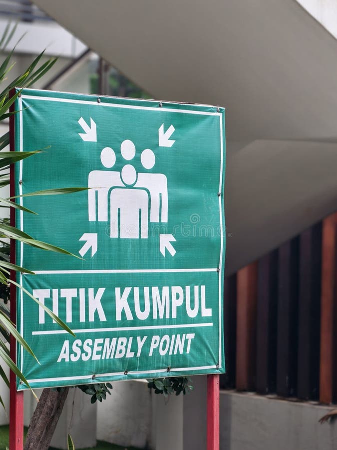 A Clear and Informative Assembly Point Sign, Emphasizing Safety and ...