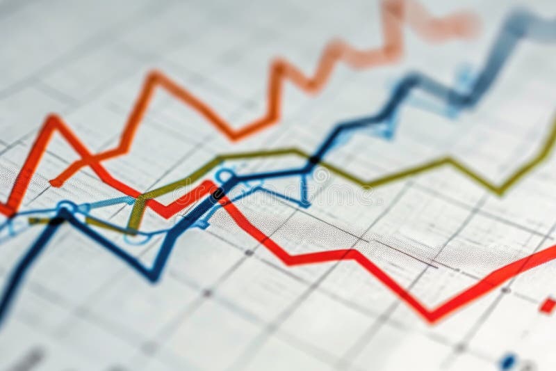 A Clear, Informative Line Graph Shown in Close-up on a Piece of Paper ...