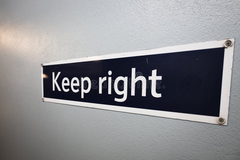 Clear - Keep Right - Directional Sign Mounted on White Wall for ...