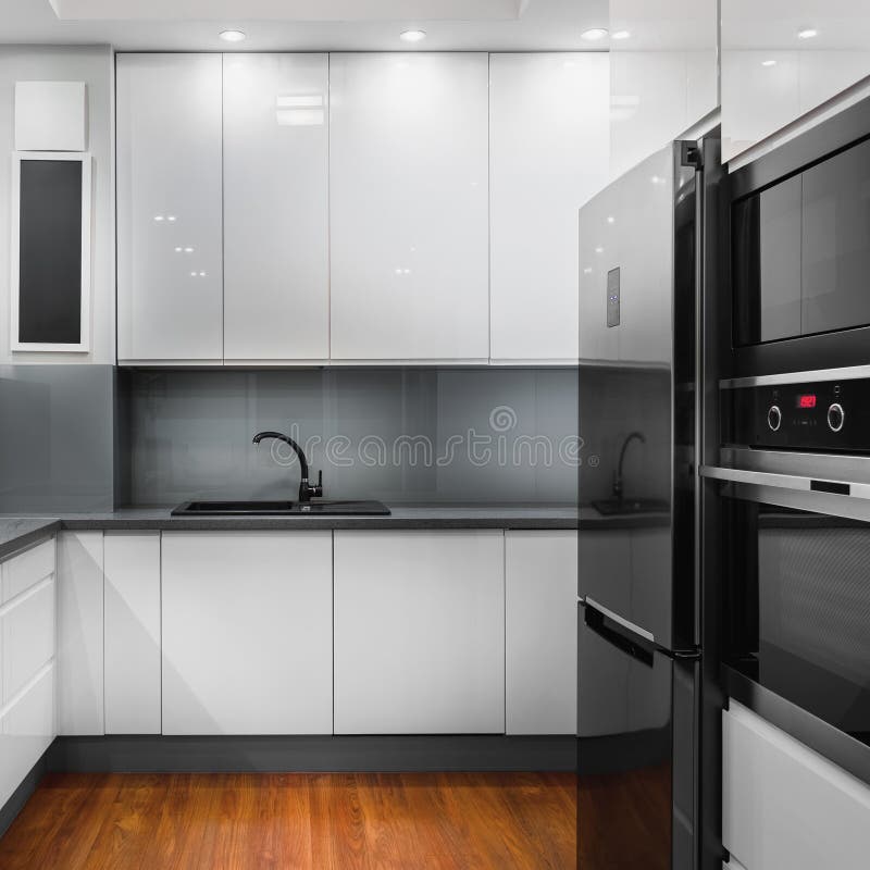 Clear kitchen interior stock image. Image of contemporary - 73245969