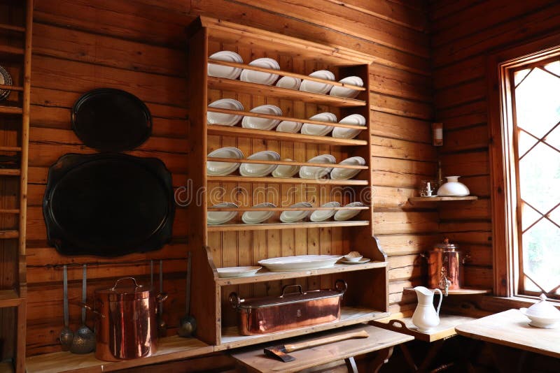 Clear kitchen with plates stock photo. Image of plate - 131053600