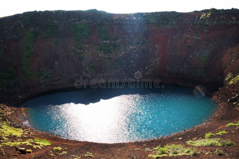 Clear Lake in the Crater of an Extinct Volcano. Stock Image - Image of ...