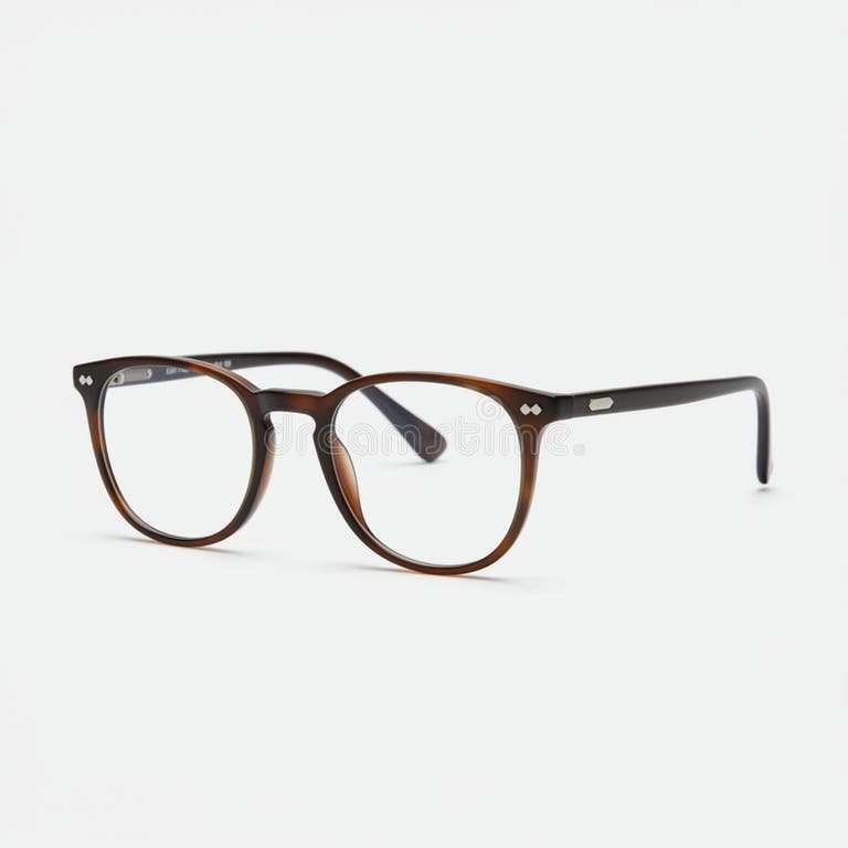 Clear-lensed Eyeglasses with a Stylish, Brown, Tortoiseshell Frame. the ...