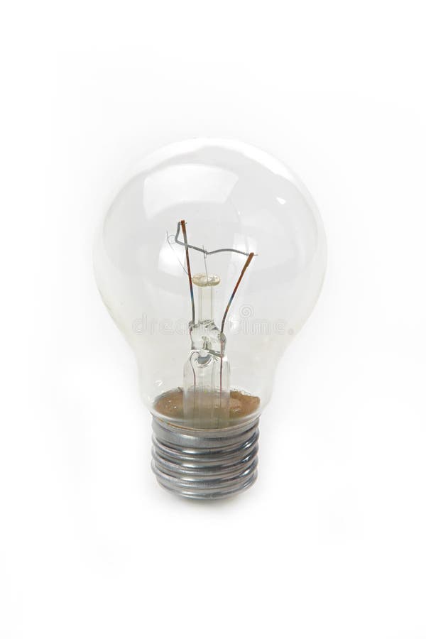 Clear Light Bulb with Filament Showing Stock Image - Image of socket ...