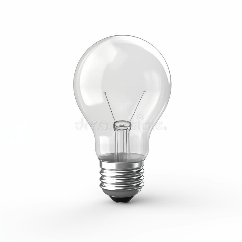 A Clear Light Bulb Stands Alone on a White Background Showcasing Its ...