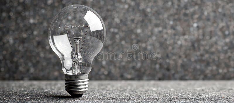 Clear Light Bulb on Textured Surface with Focus on Filament Details ...