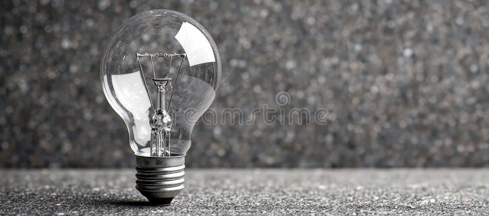 Clear Light Bulb on Textured Surface with Focus on Filament Details ...