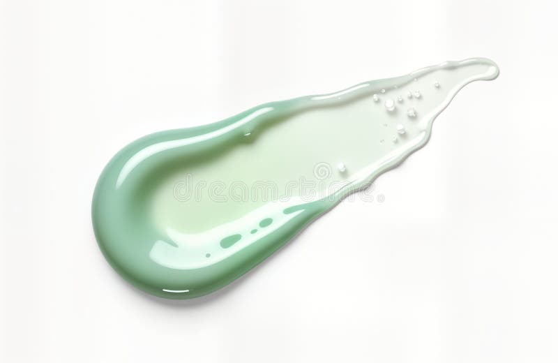 Clear Light Green Cosmetic Gel Smear on White Background. Liquid ...