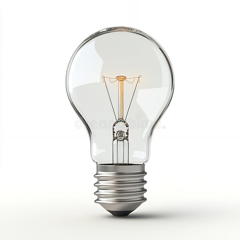 A Clear Lightbulb with a Glowing Filament Stock Illustration ...