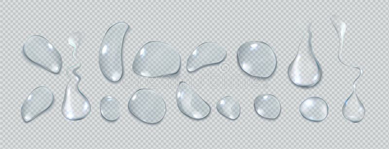 Clear Liquid Blobs Group Realistic Vector Illustration Set Stock Vector ...