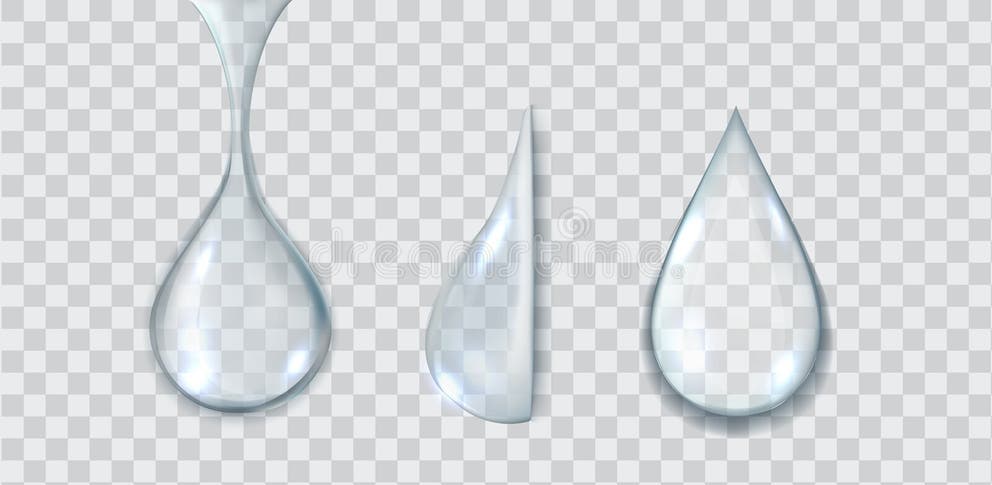 Clear Liquid Blobs Group Realistic Vector Illustration Set Stock Vector ...