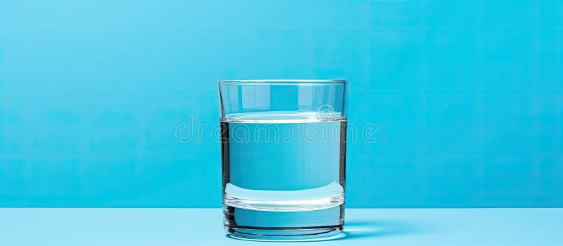 A Clear Liquid in a Drinkware Sitting on a Blue Rectangular Table Stock ...