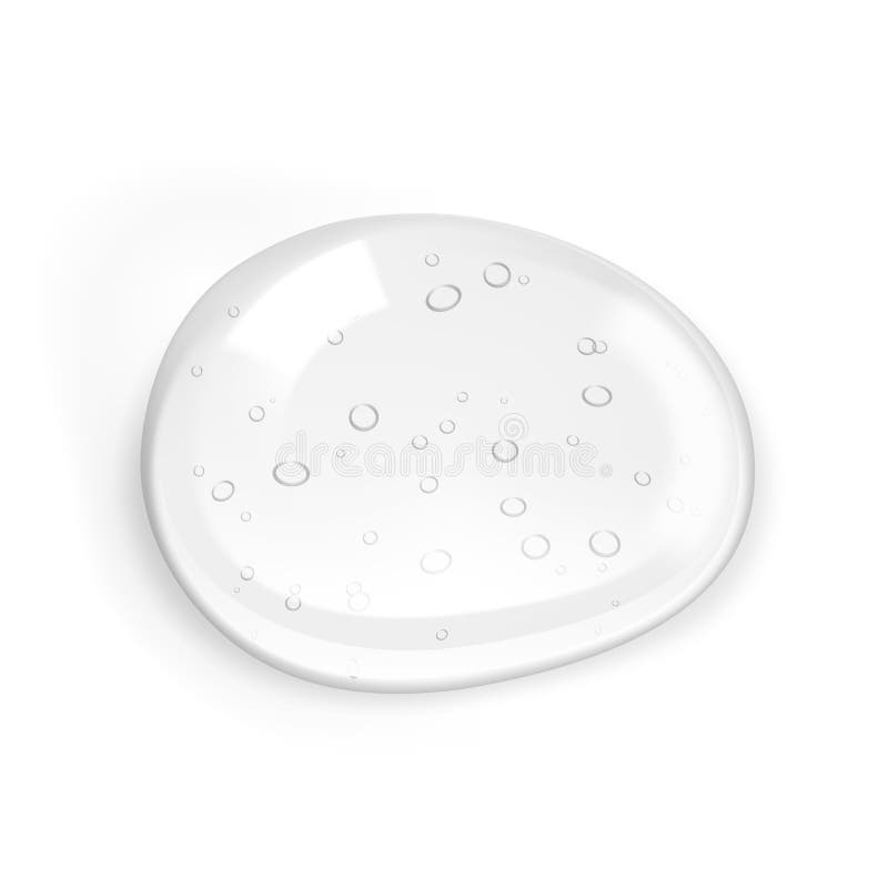 Clear Liquid Gel Drop with Bubbles on White Back Stock Vector ...