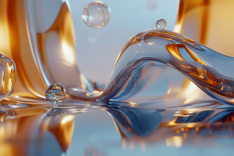 Clear Liquid in Motion Background, Generative AI Stock Illustration ...