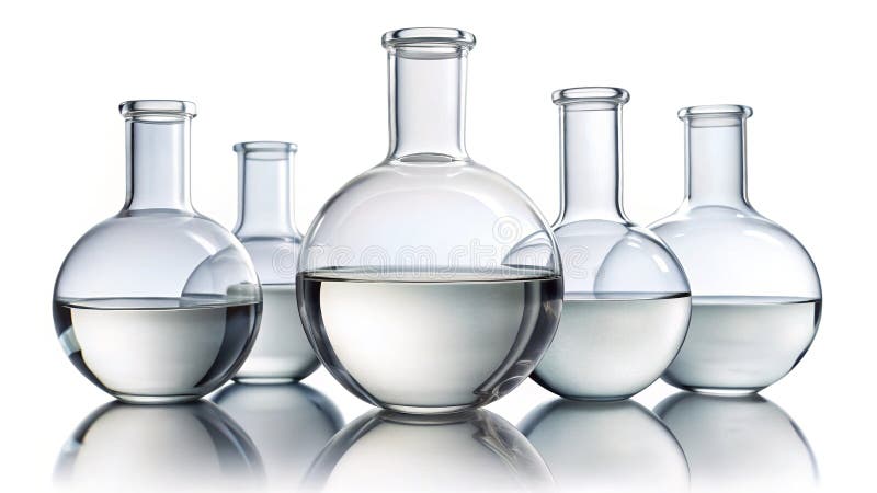 Clear Liquid in Round Bottom Flasks a Visual Representation of ...