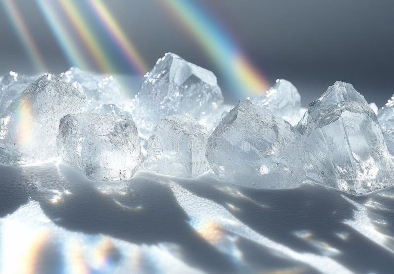 Clear Liquid with a Sparkling Effect, Sun Flare, and Rainbow Appearance ...