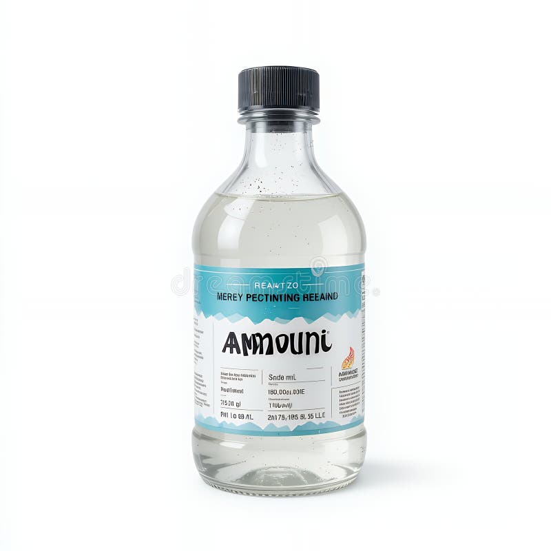 Clear Liquid in Transparent Bottle Against White Background Stock ...