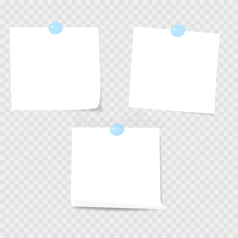 Clear List of Paper with Pin on the Light Background. Vector ...