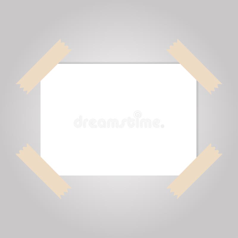 Clear List of Paper with Sticky Tape on a Grey Background Stock Vector ...
