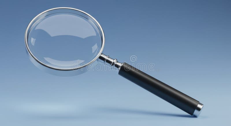 Clear Magnifying Glass on Blue Background Stock Illustration ...