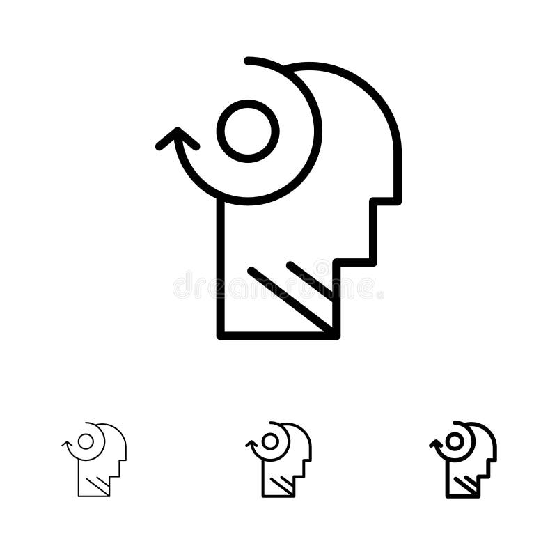 Clear, Mind, Your, Head Bold and Thin Black Line Icon Set Stock Vector ...