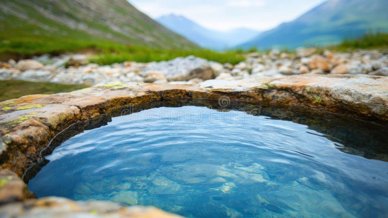 Clear Source Water Flows in the Background Stock Photo - Image of ...