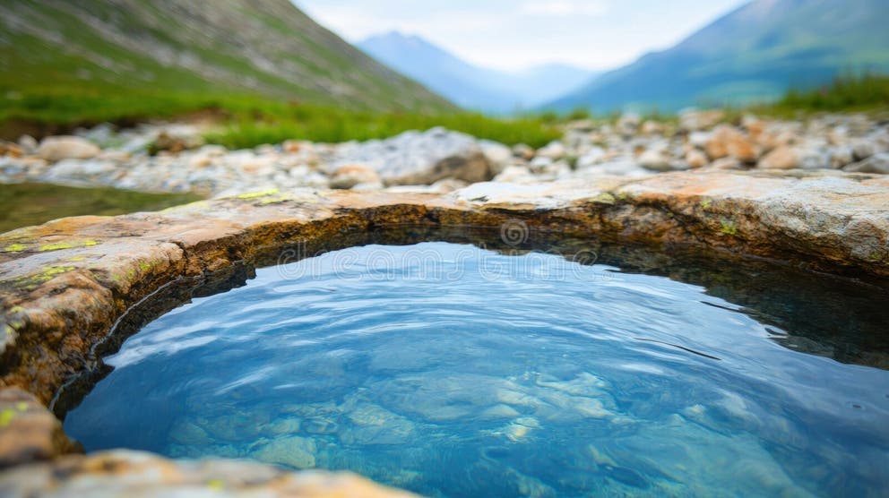 Clear Mountain Spring Emerging from Rocky Terrain, Pure and Natural ...