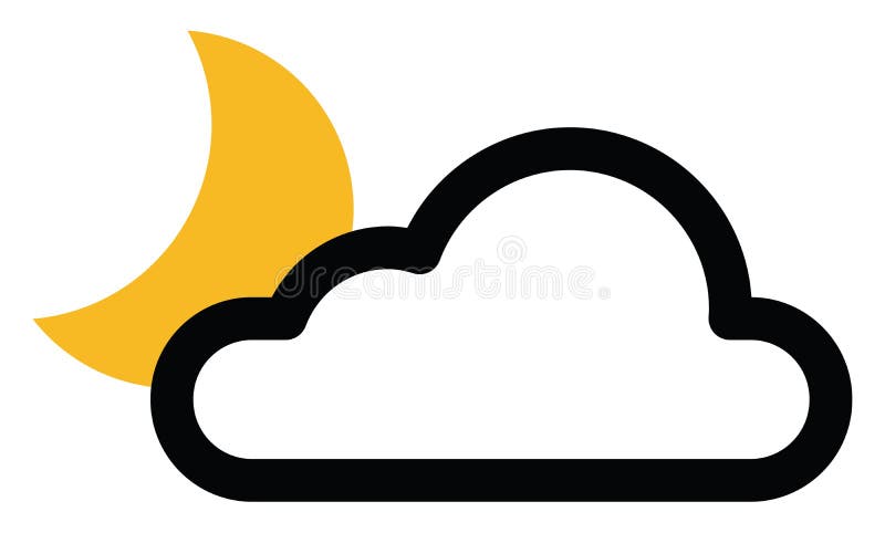 Clear night weather, icon stock vector. Illustration of clear - 258930164