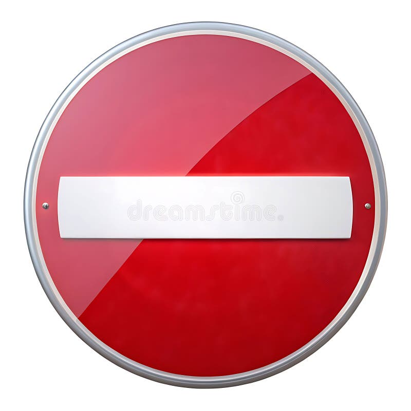 Clear No Entry Sign with Red Circle and Horizontal Bar Stock ...
