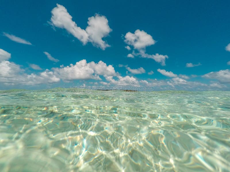 Clear Ocean Water and Blue Sky - Ocean Landscape - Stock Photo - Image ...