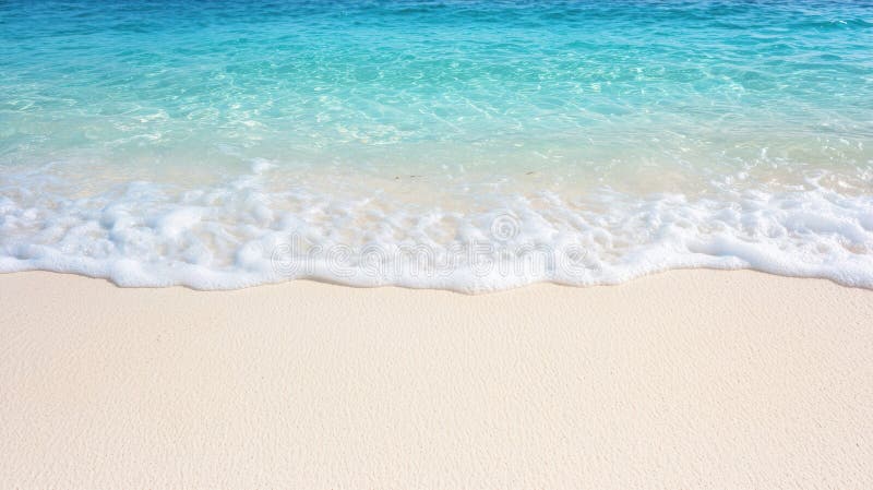 Clear Ocean Waves Gently Crashing on White Sandy Beach, Peaceful and ...