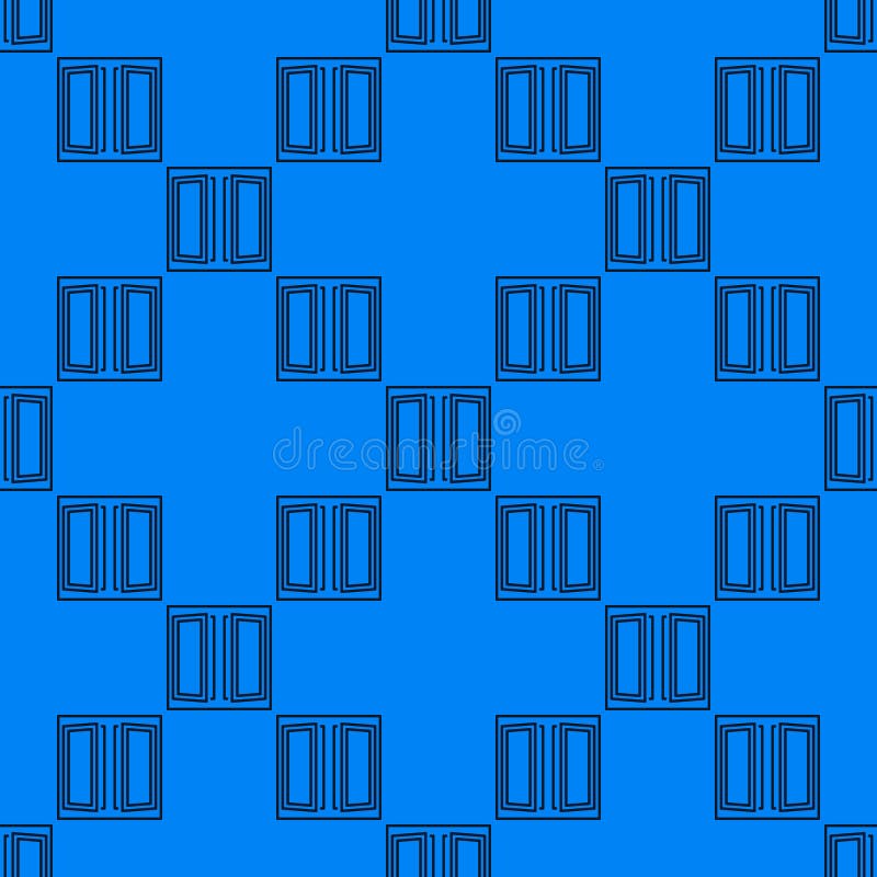 Clear Opened Window Vector Seamless Pattern in Outline Style Stock ...