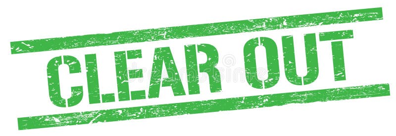 CLEAR OUT Text on Green Grungy Rectangle Stamp Stock Illustration ...