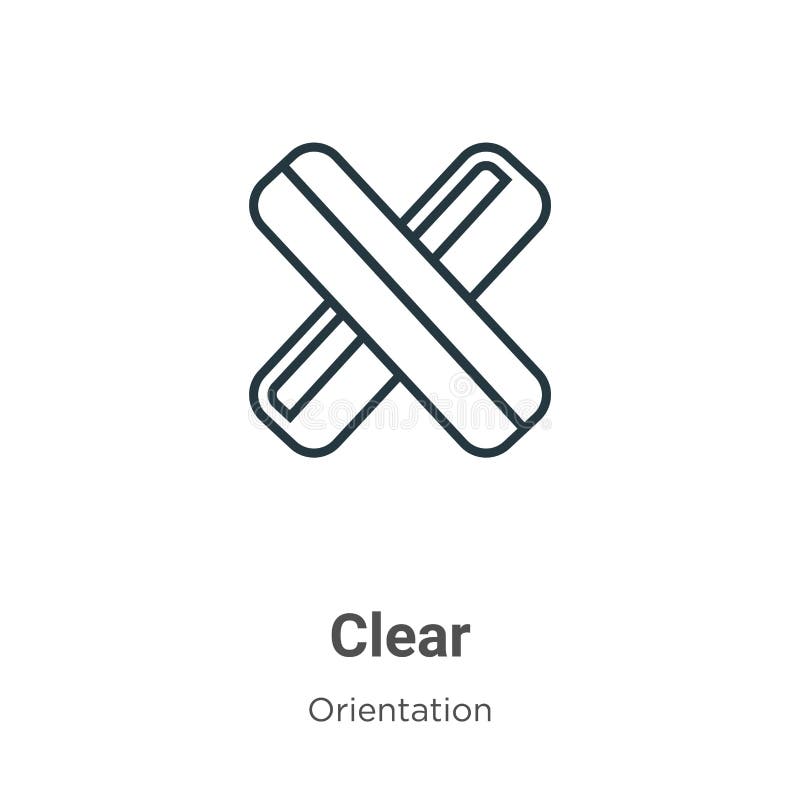 Clear Outline Vector Icon. Thin Line Black Clear Icon, Flat Vector ...