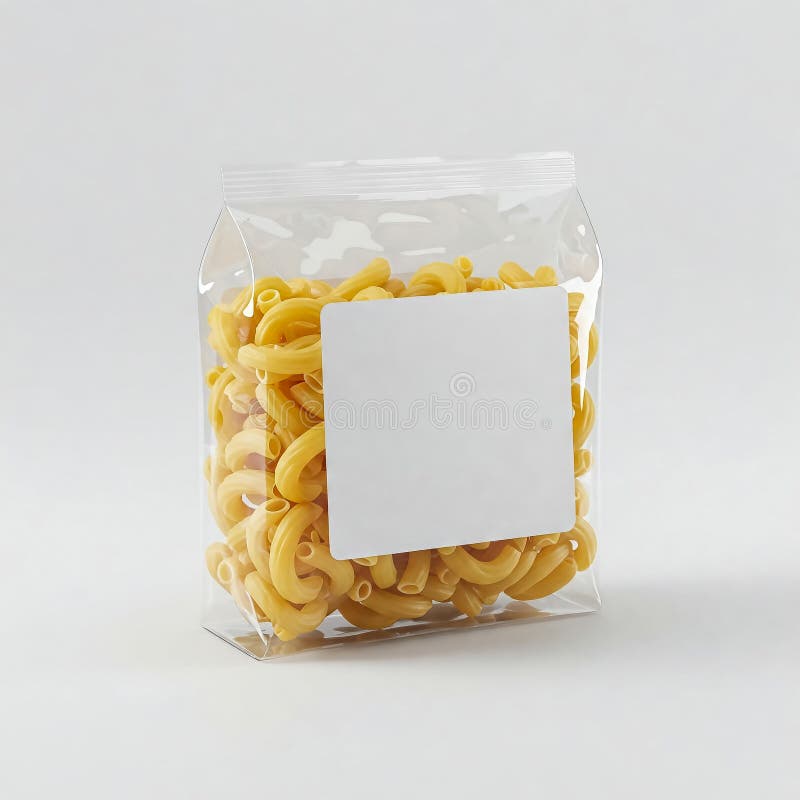 Clear Packaging Holds Uncooked Elbow Macaroni Ready for Culinary ...