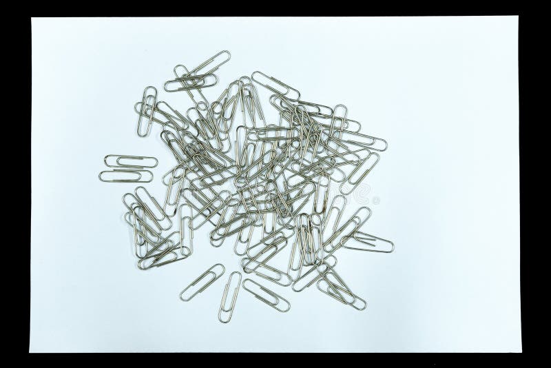 Clear Paper and Paper Clip is Isolated on Black Background Stock Image ...