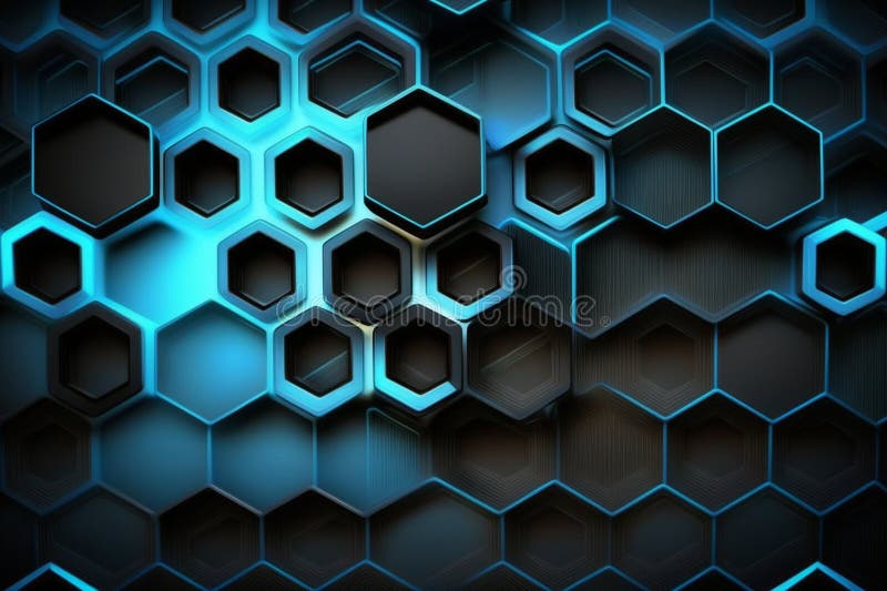Clear Pattern Abstract Background Hexagon Black and Blue, Wallpaper ...