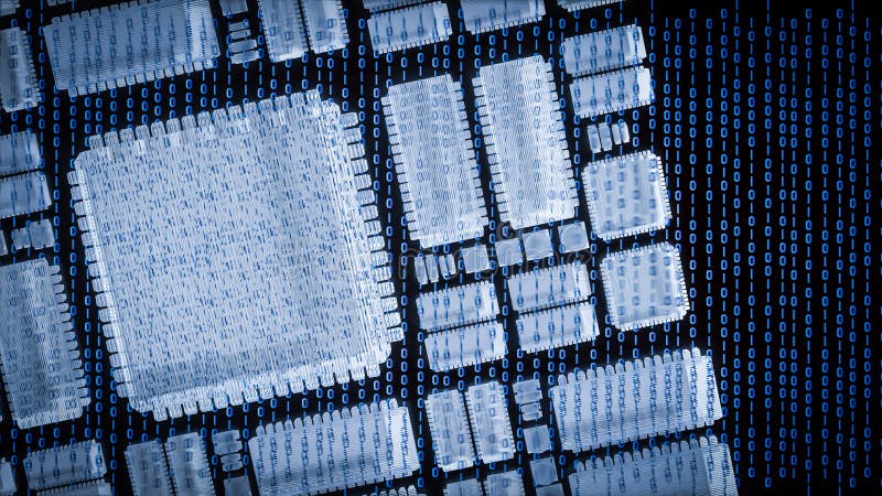 The Clear Pcb Board on Digital Background for Technology Concept 3d ...