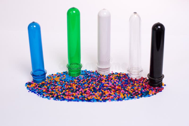 Clear PET Preforms on White Background for Presentation. Preforms and ...