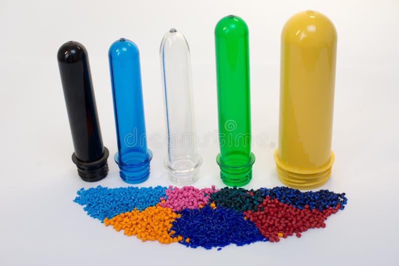 PET Preforms on a White Background. Manufacturing of Plastic PET ...