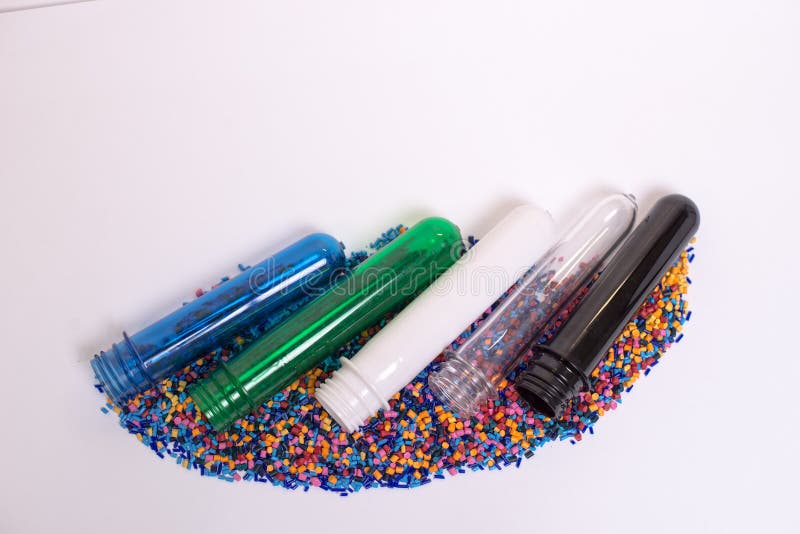 Clear PET Preforms on White Background for Presentation. Preforms and ...