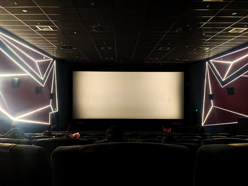 The Clear Picture of Cinema Screen in the Cinema Hall Stock Image ...