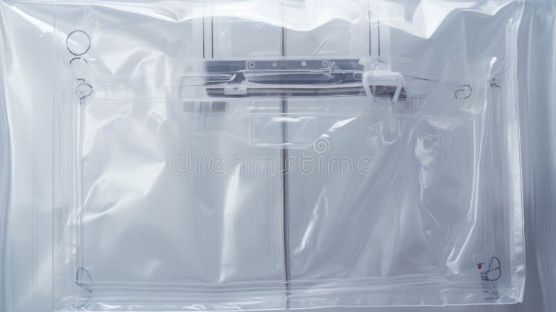 Clear Plastic Bag Containing a Pair of Scissors. Perfect for Packaging ...