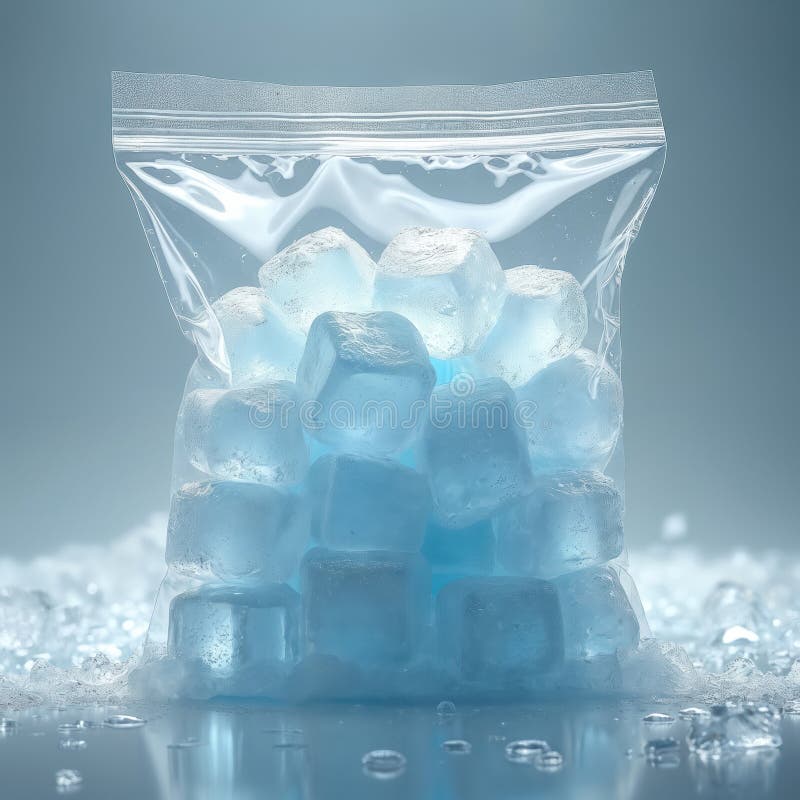 Ice Cube Plastic Bag Stock Illustrations – 134 Ice Cube Plastic Bag ...
