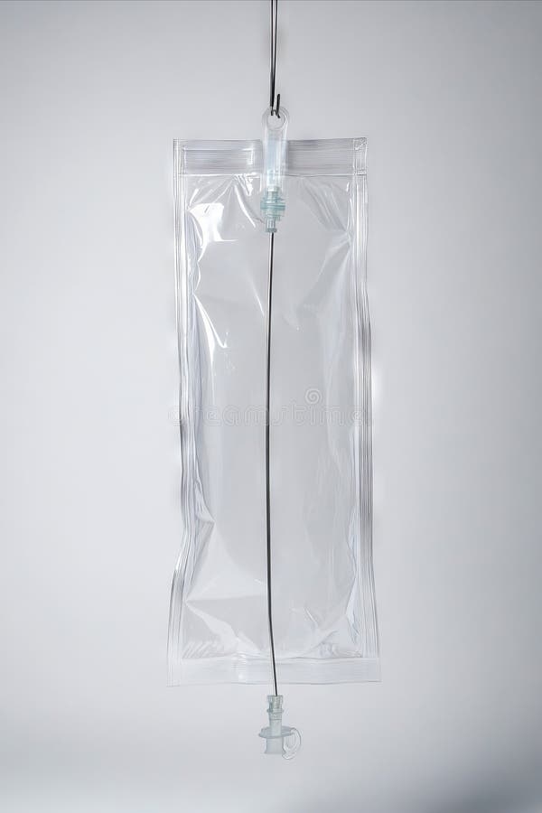 A Clear Plastic Bag with a Needle Attached To it Stock Image - Image of ...