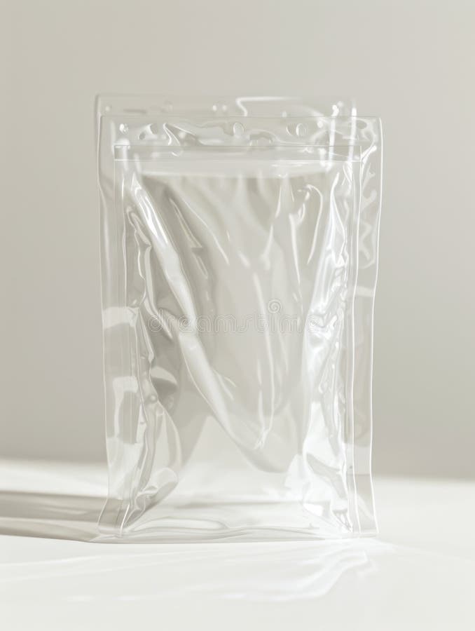 Clear Plastic Bag on Table stock photo. Image of table - 373378786