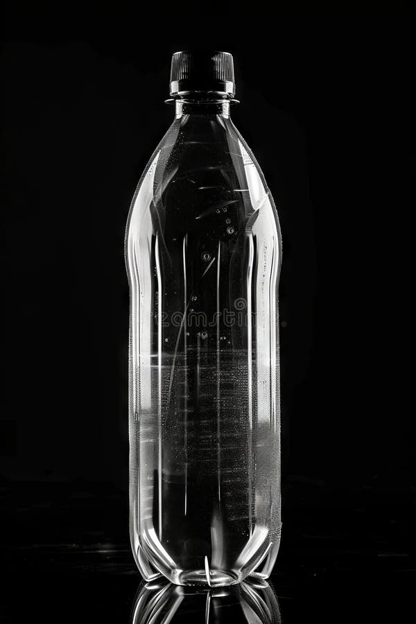 A Clear Plastic Bottle with Black Background Stock Photo - Image of ...