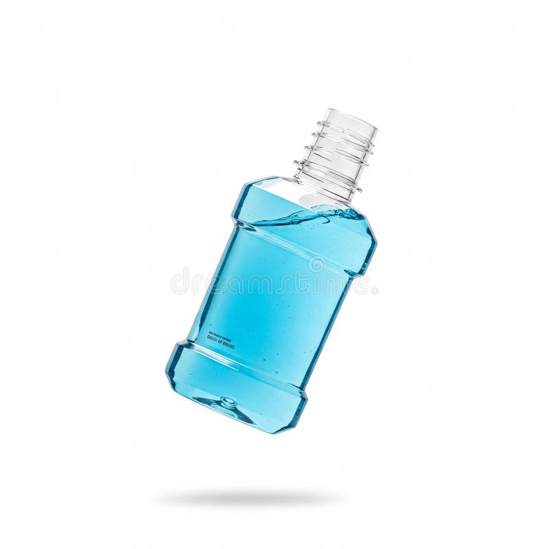 Clear Plastic Bottle with Blue Liquid Falling Stock Illustration ...