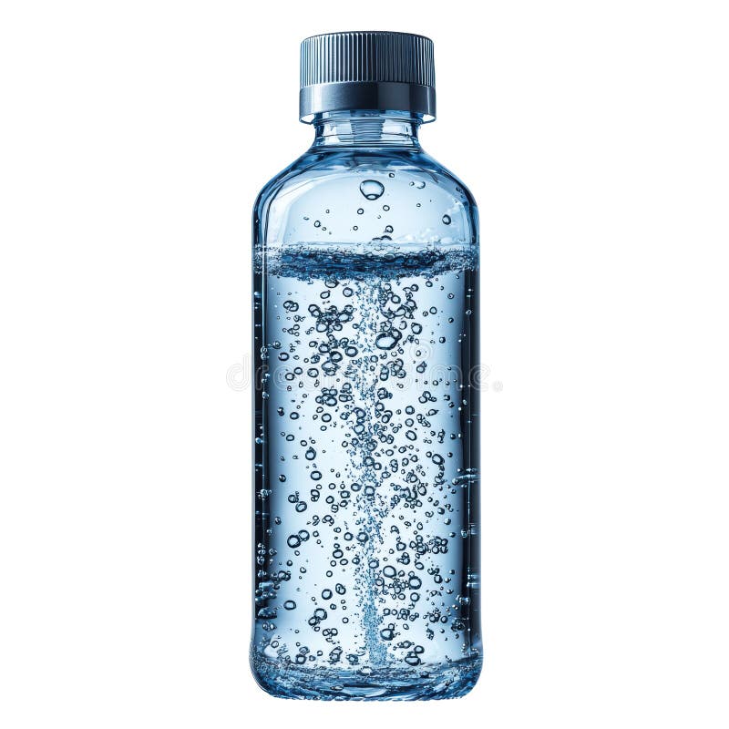 Clear Plastic Bottle with Sparkling Water and Bubbles. Refreshment and ...