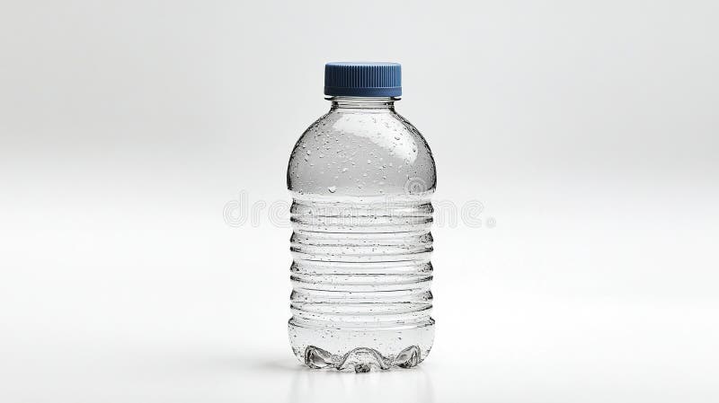 Clear Plastic Bottle, Studio Shot, Water Droplets, White Background ...